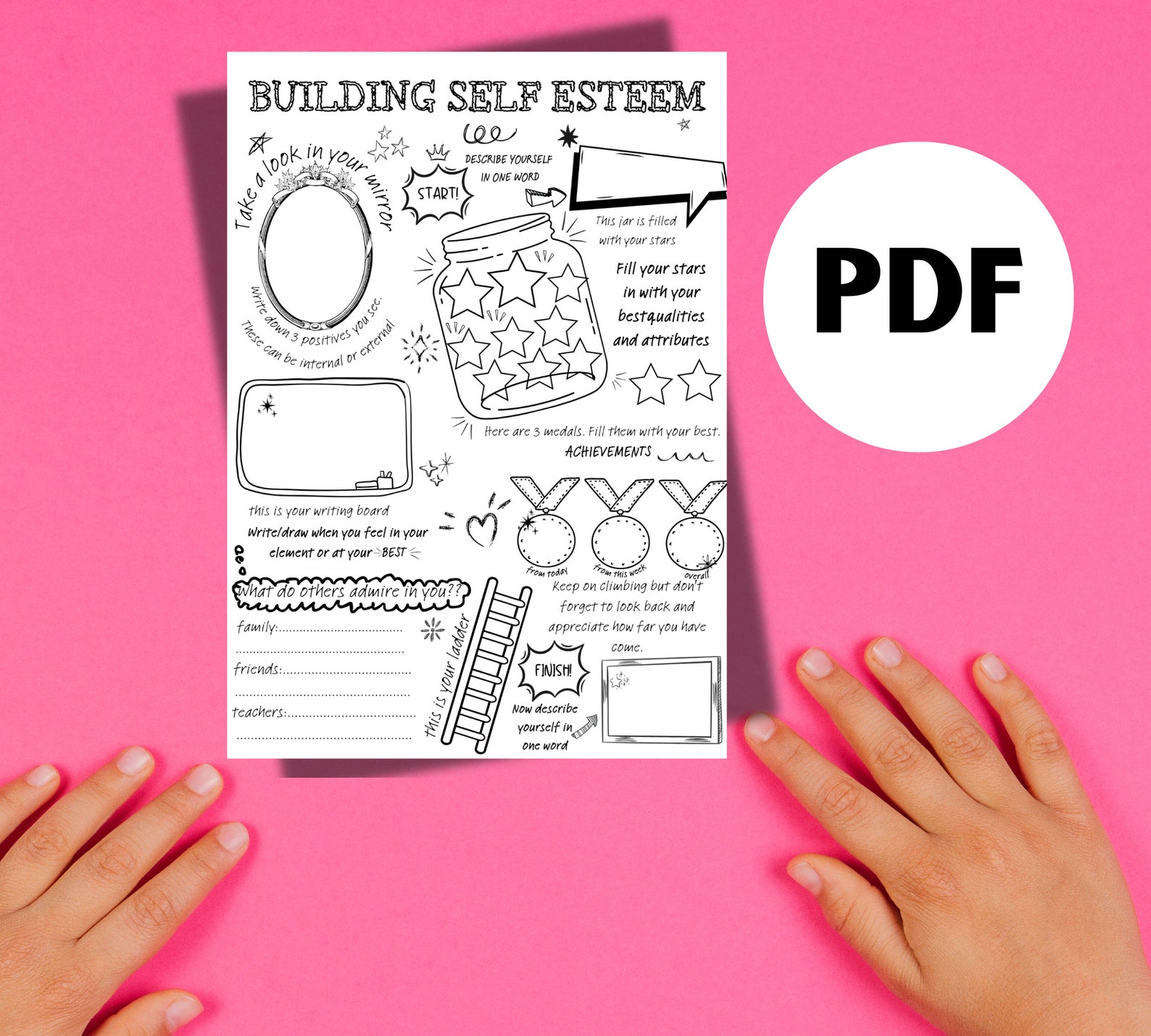 Building Self Esteem Worksheet Mental Health Work Page Worksheet for ...