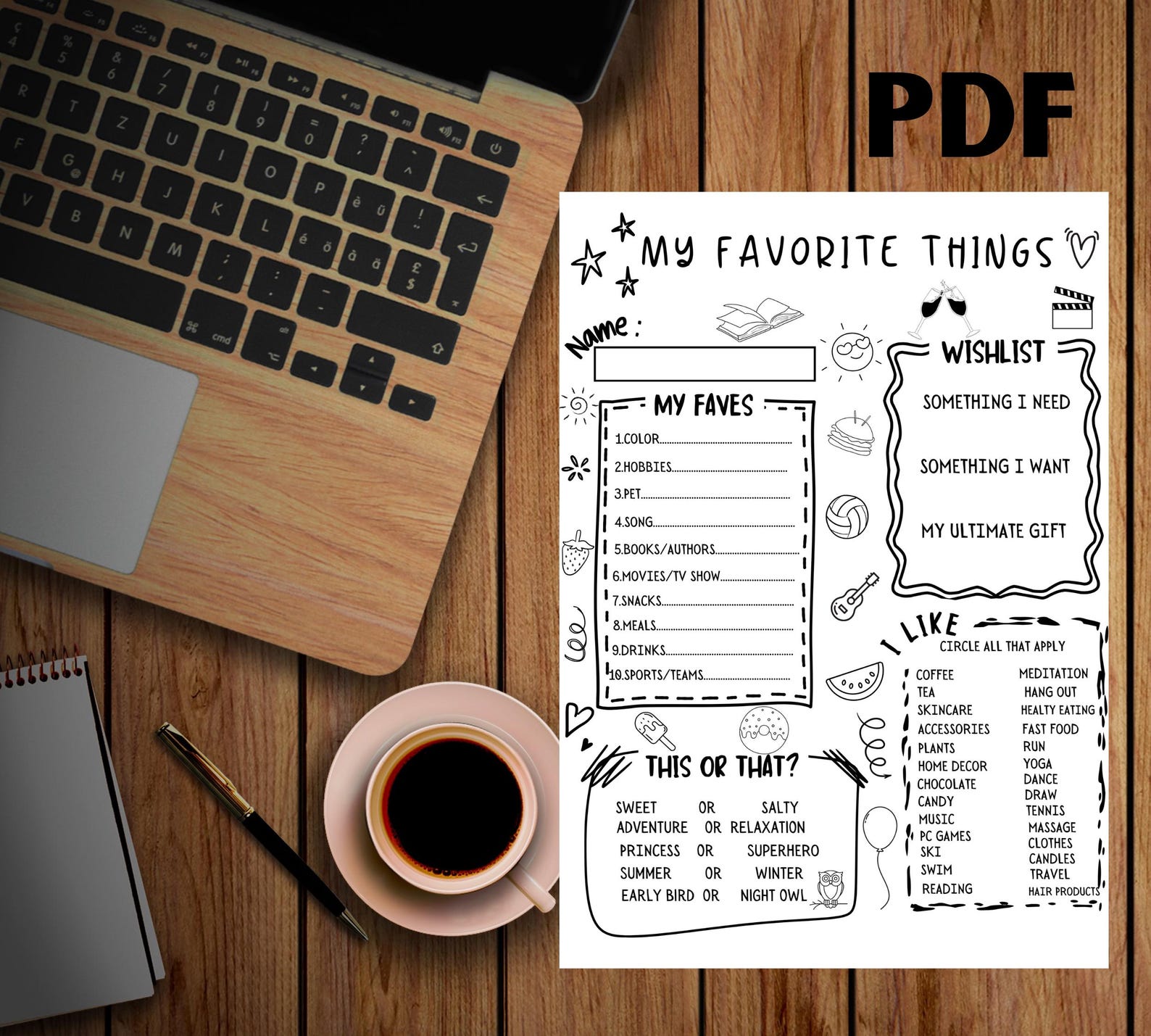 My Favorite Things Survey Questionnaire | Employee Favorites | All ...
