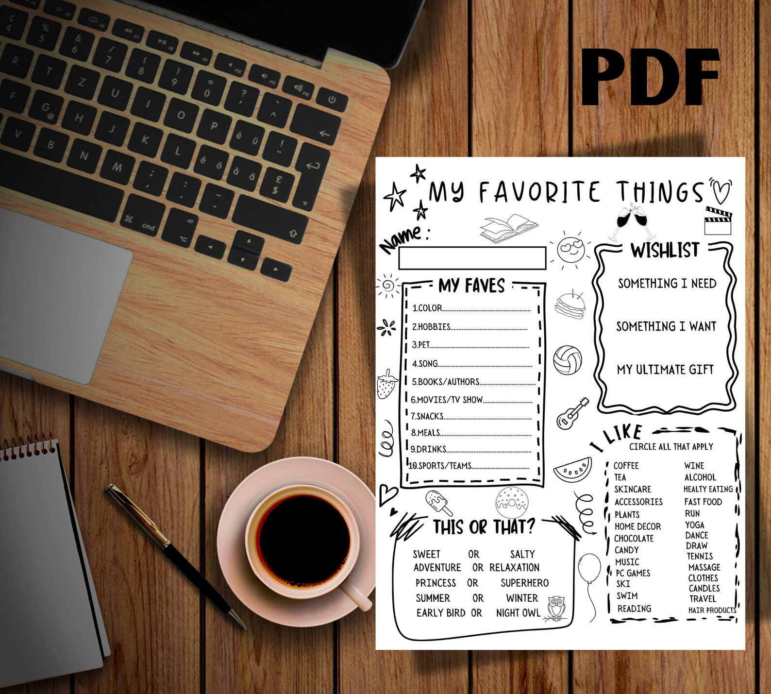 My Favorite Things Survey Questionnaire | Employee Favorites | All ...