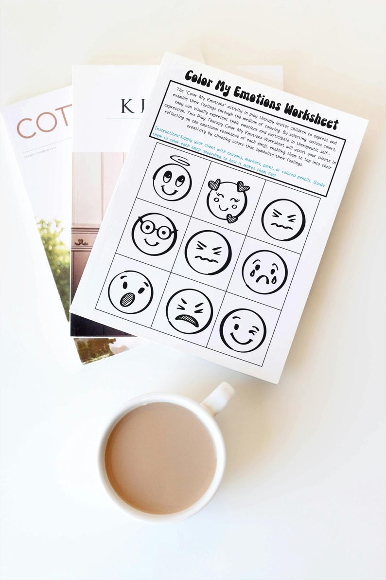 Color My Emotions Worksheet Play Therapy Activities Feelings Coloring ...