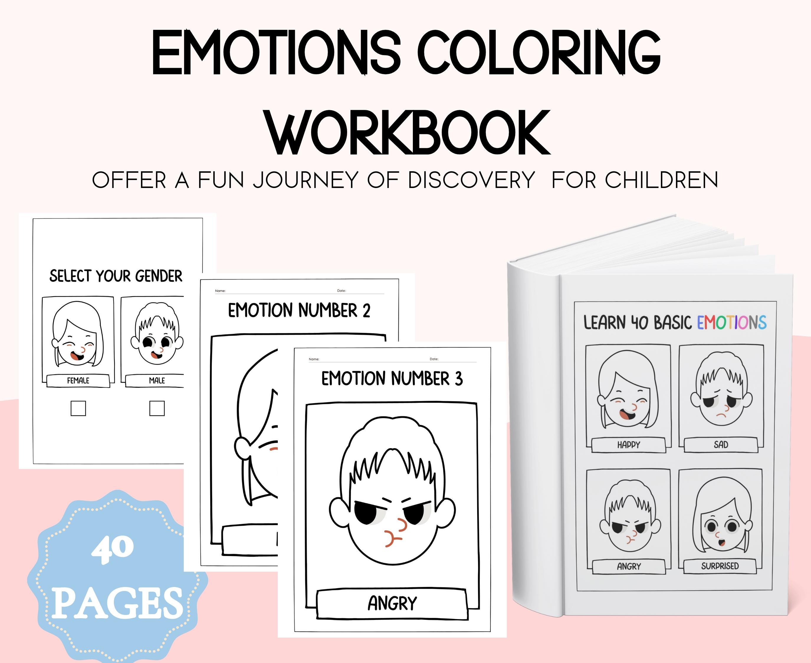 Emotions Coloring Workbook for Kids Including Learn Feelings for ...