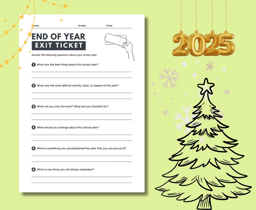 End of Year Student Exit Ticket | School Year Reflection Sheet ...