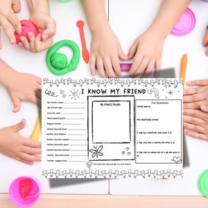 My Best Friend Card Printable Friendship Activity Sheet for Kids All ...