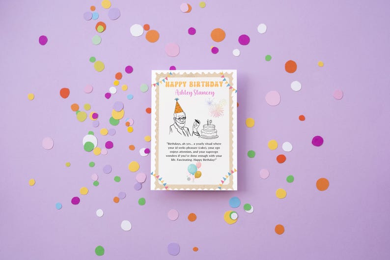 Funny Freud Birthday Card, Custom Card, Psychologist Gifts, Counselor ...