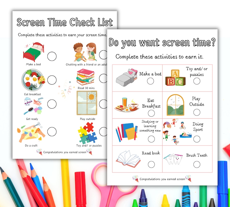 How You Can Earn Screen Time, Screen Time Checklist, Screen Time Bucks ...