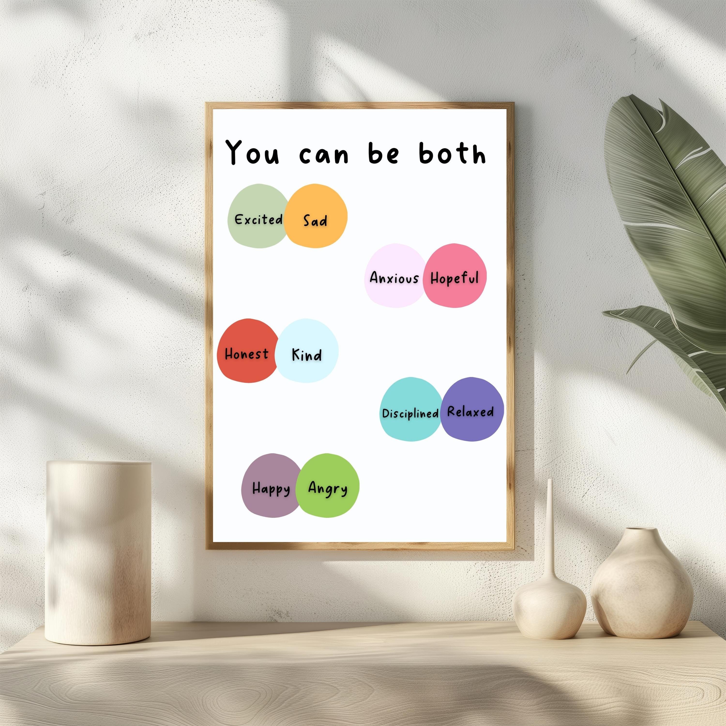 You Can Be Both Poster, Therapist Wall Art, School Counselor Prints ...