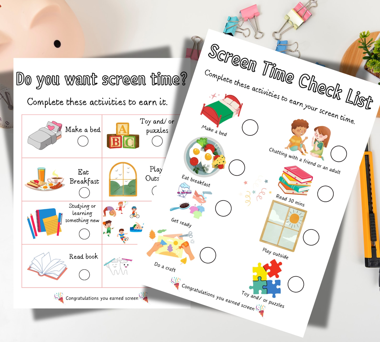 How You Can Earn Screen Time, Screen Time Checklist, Screen Time Bucks ...