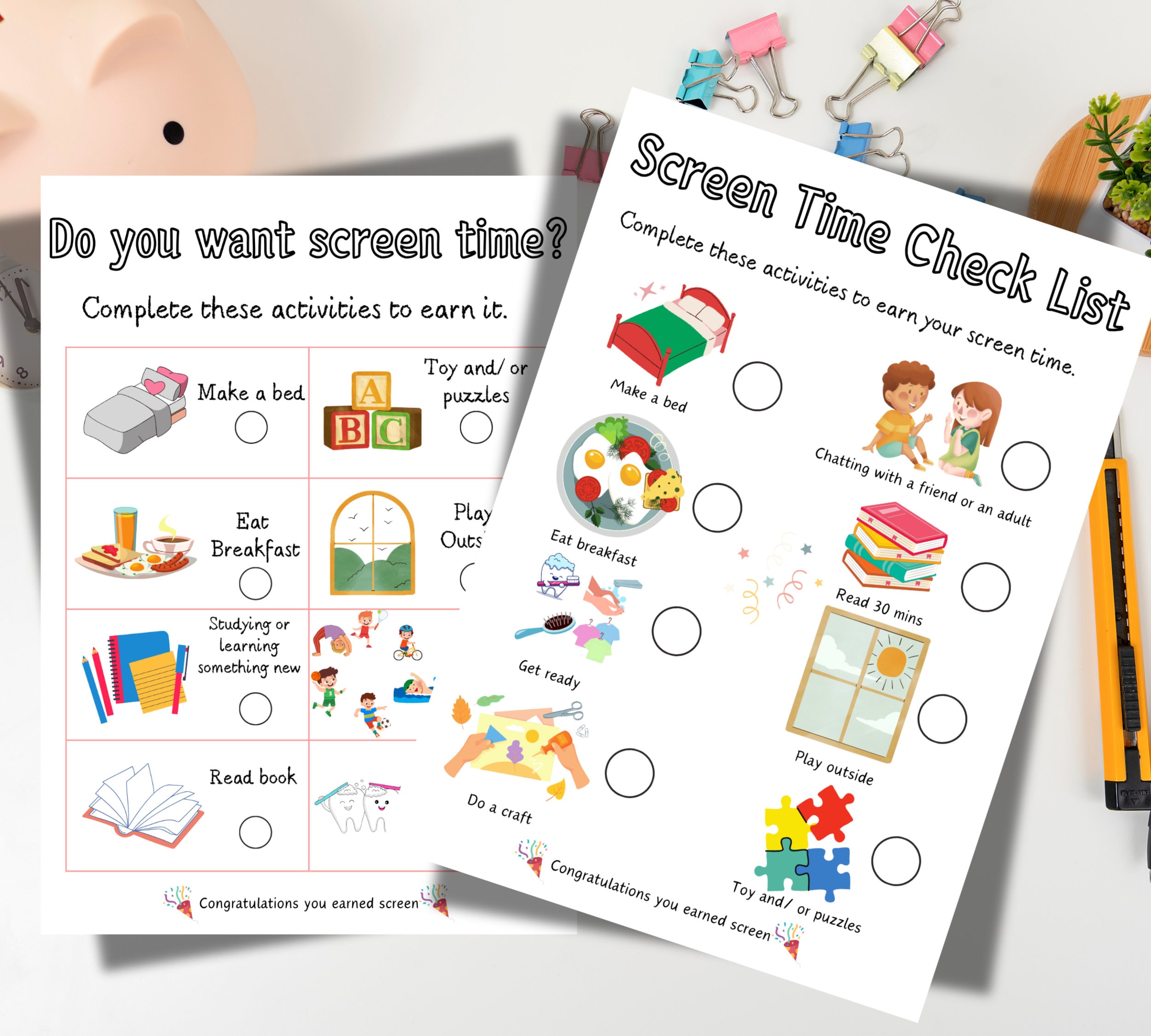 How You Can Earn Screen Time, Screen Time Checklist, Screen Time Bucks ...