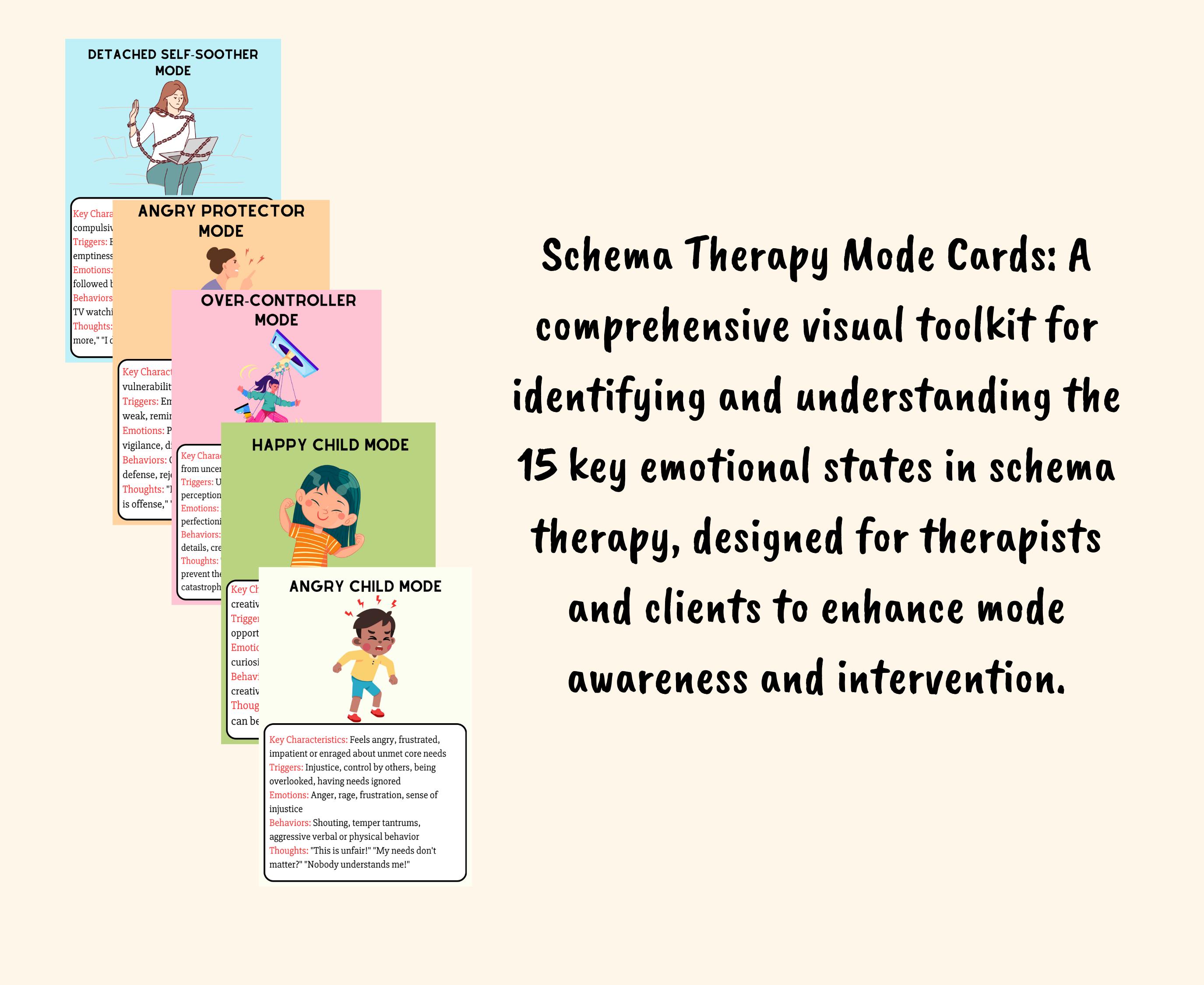 Schema Mode Flashcards Therapy Worksheet Therapy Cards Schema ...