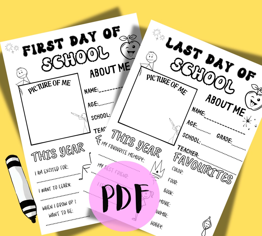 Last Day-first Day of School Worksheet, About Me Printable, Back to ...