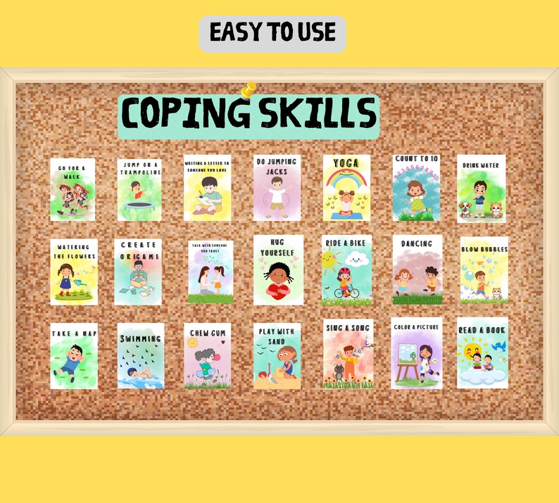 Coping Skills Card for Kids Trauma Cards Coping Skill Emotional ...