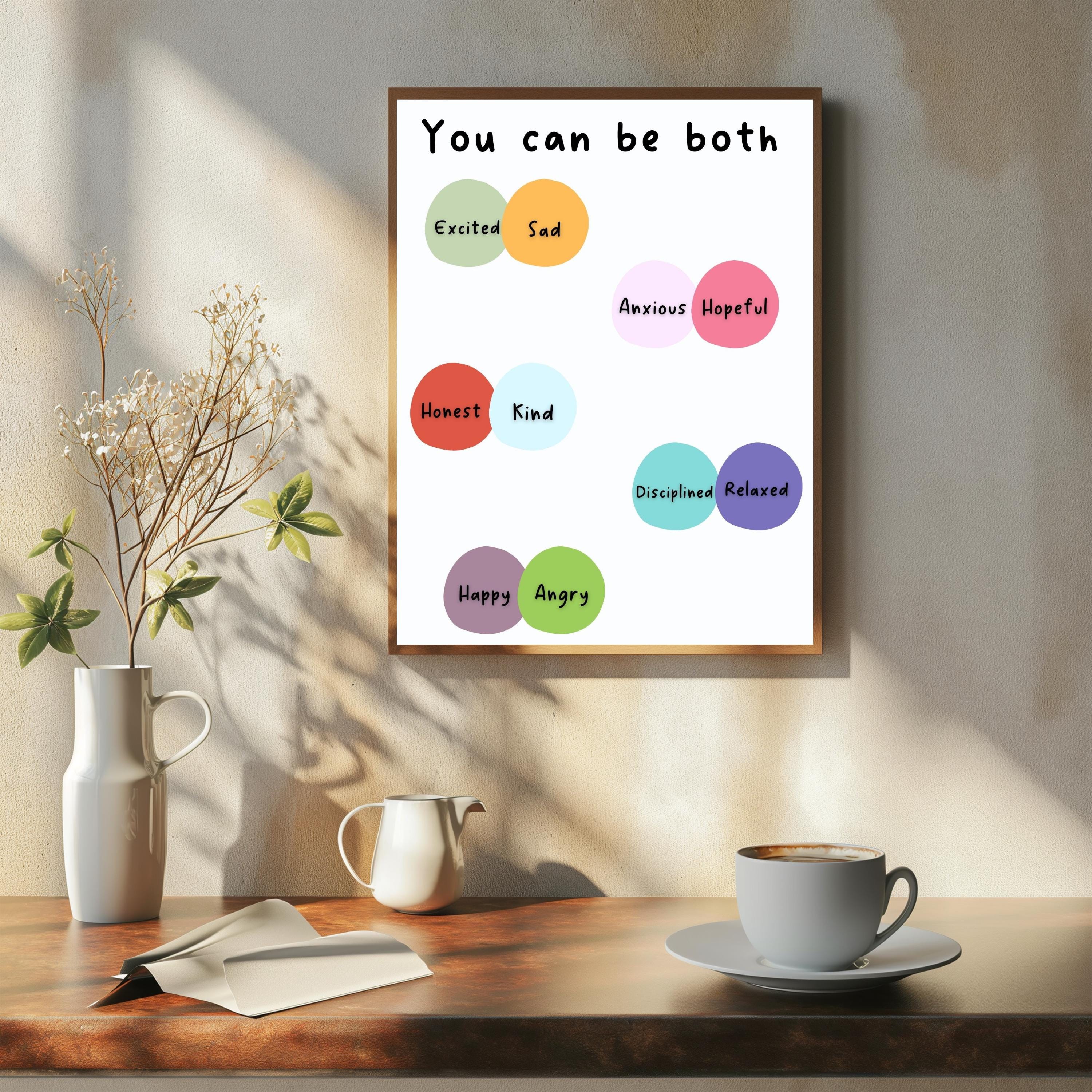 You Can Be Both Poster, Therapist Wall Art, School Counselor Prints ...