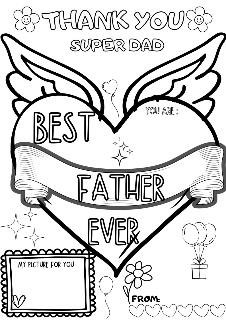 Father Appreciation Worksheet - Printable Father Days Gift Thank You ...