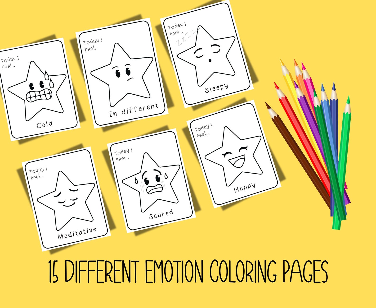 Emotion Colority Activity for Kids, Tracing Activity With Feeling ...