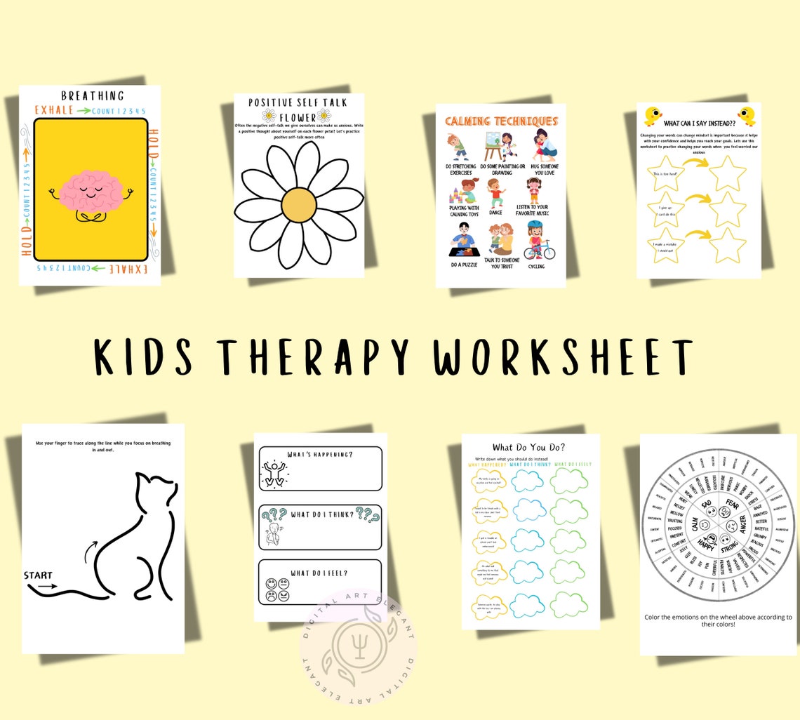 Cognitive Behavioral Therapy CBT Workbook Children Negative Thought ...