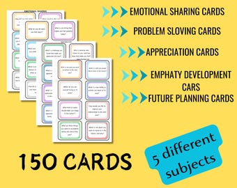 150 Family Therapy Cards Conversation Starters Table Talk Kids Family ...