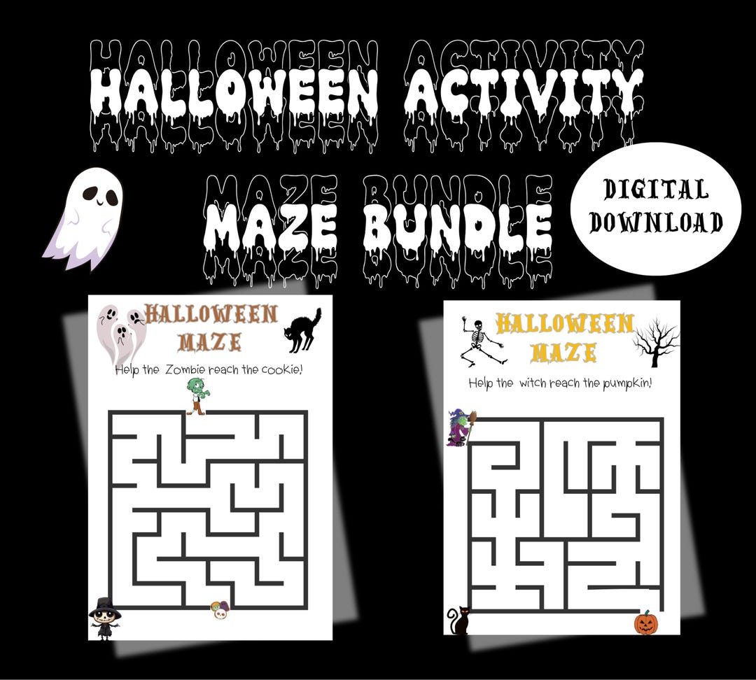 Fun Halloween Maze for Kids, Perfect Halloween Party Activity, Spooky ...