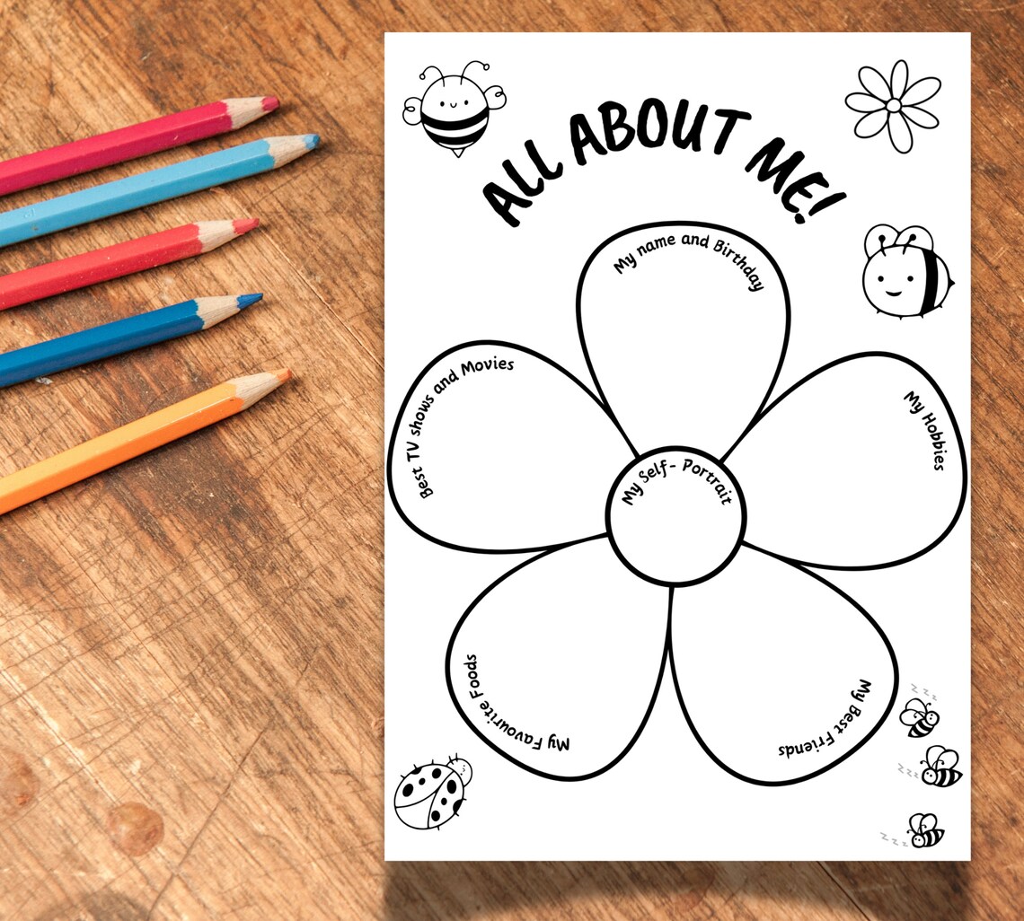 All About Me Worksheet for Kids Digital Download | Printable Activity ...