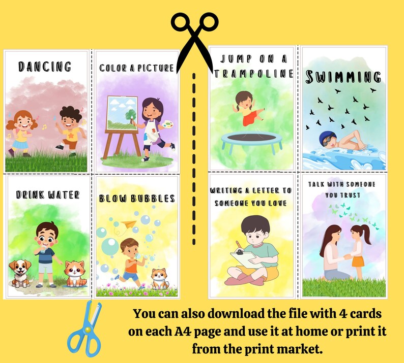 Coping Skills Card for Kids Trauma Cards Coping Skill Emotional ...