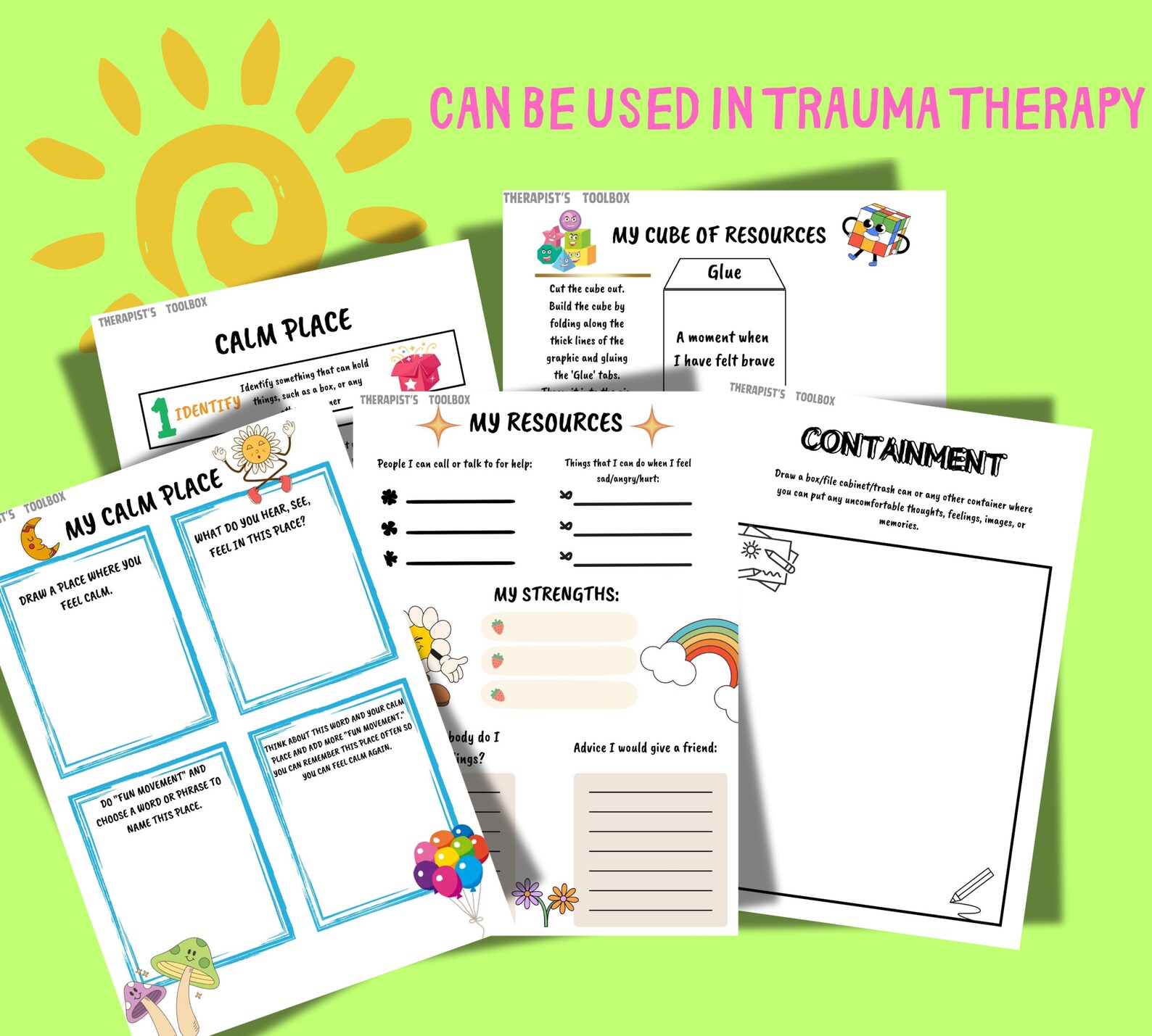 EMDR Workbook 23 Pages Kids Therapy Emdr Therapy Cognitions Trauma ...