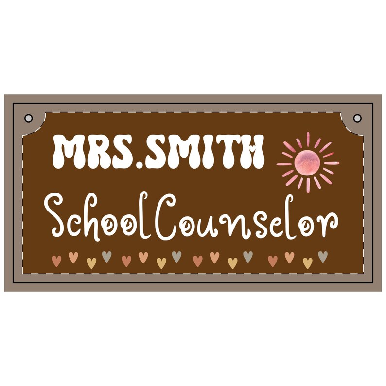 Wood Door Sign, Personalized Classroom Door Sign, School Counselor ...