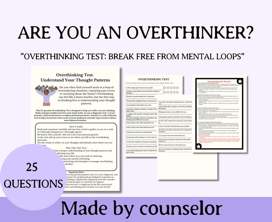 Are You an Overthinker Overthinking Journal Therapy Workbook Strategies ...