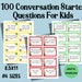 Conversation Cards for Kids Conversation Games for Kids, Fun and ...