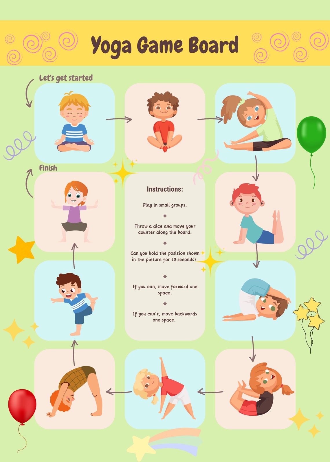 KIDS YOGA POSES, Yoga Posters, Kids Movement Activity, Yoga Poses, Yoga ...