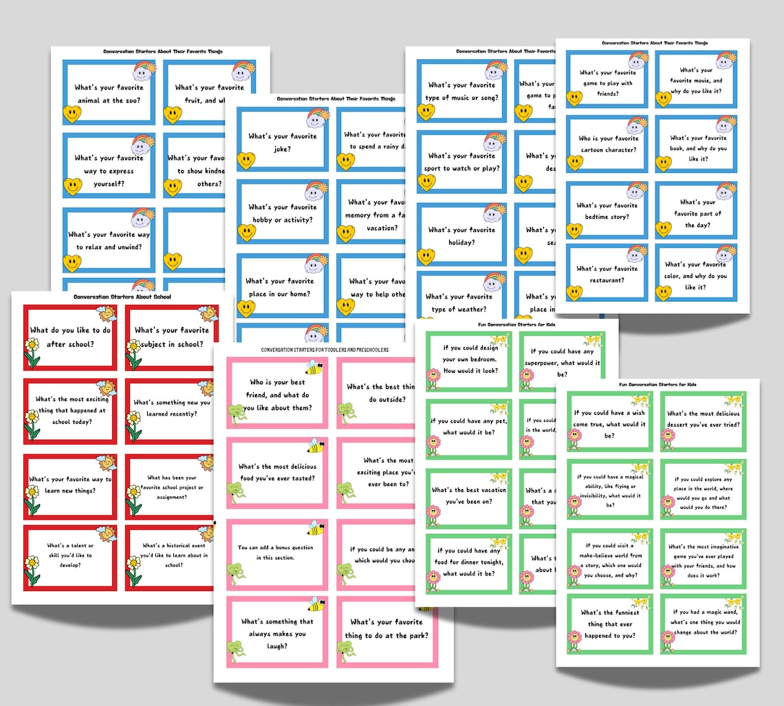 Conversation Cards for Kids Conversation Games for Kids, Fun and ...