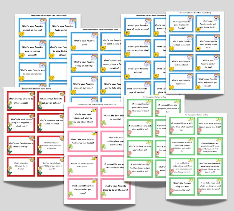 Conversation Cards for Kids Conversation Games for Kids, Fun and ...