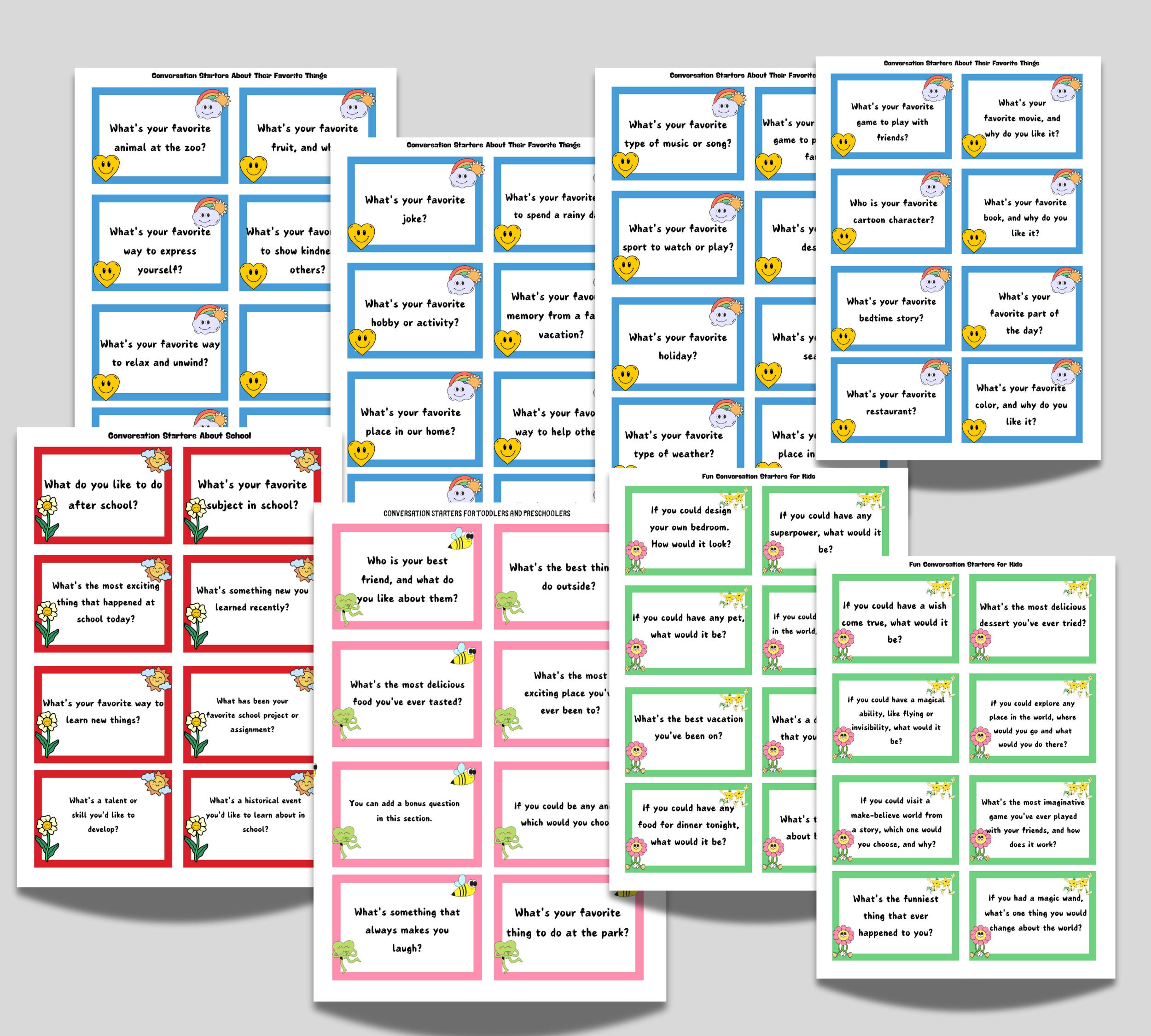 Conversation Cards for Kids Conversation Games for Kids, Fun and ...