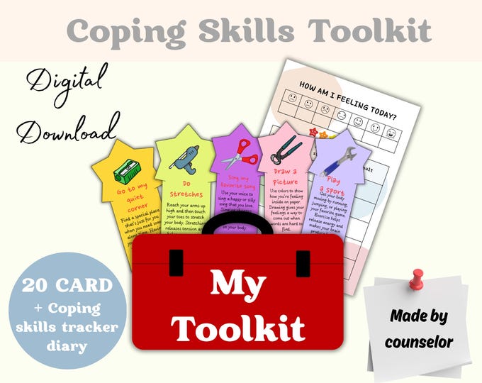 Coping Skills Toolbox Play Therapy Therapy Worksheet Activities Calming ...