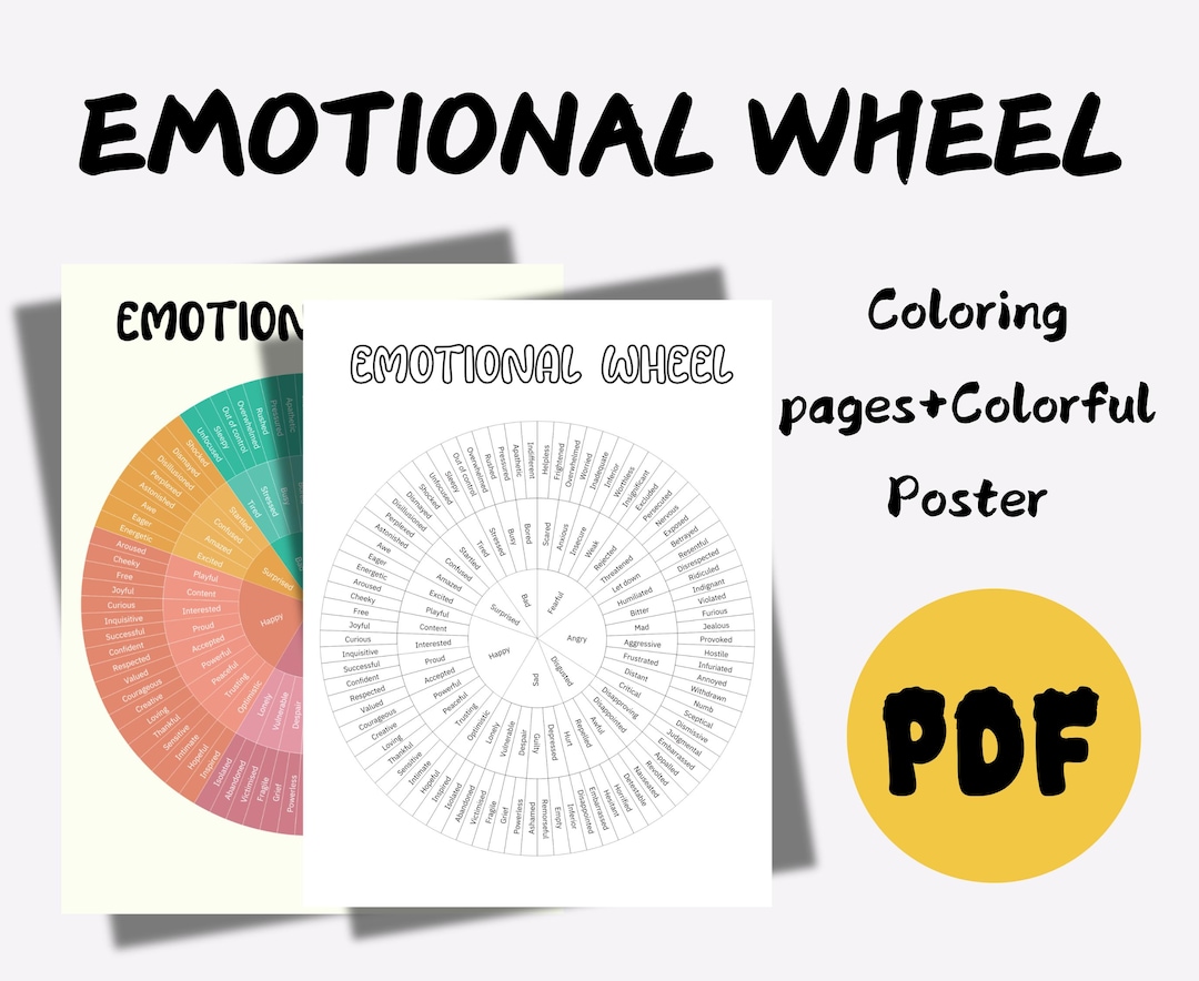 Emotions Wheel Digital Download Feelings Wheel Printable Wheel of ...