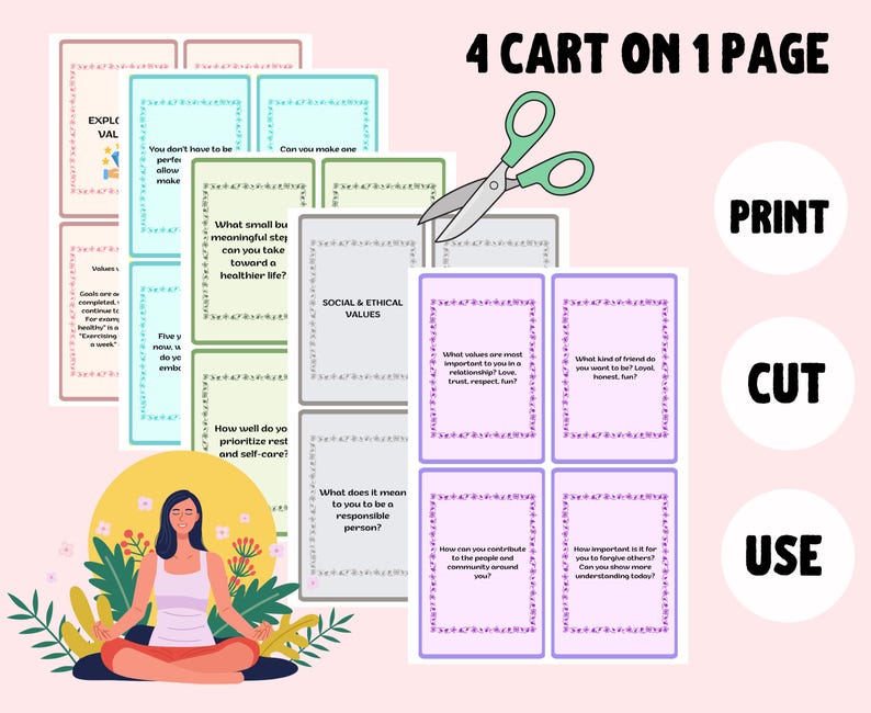 Value Cards Printable ACT Therapy Value Cards Counseling School ...