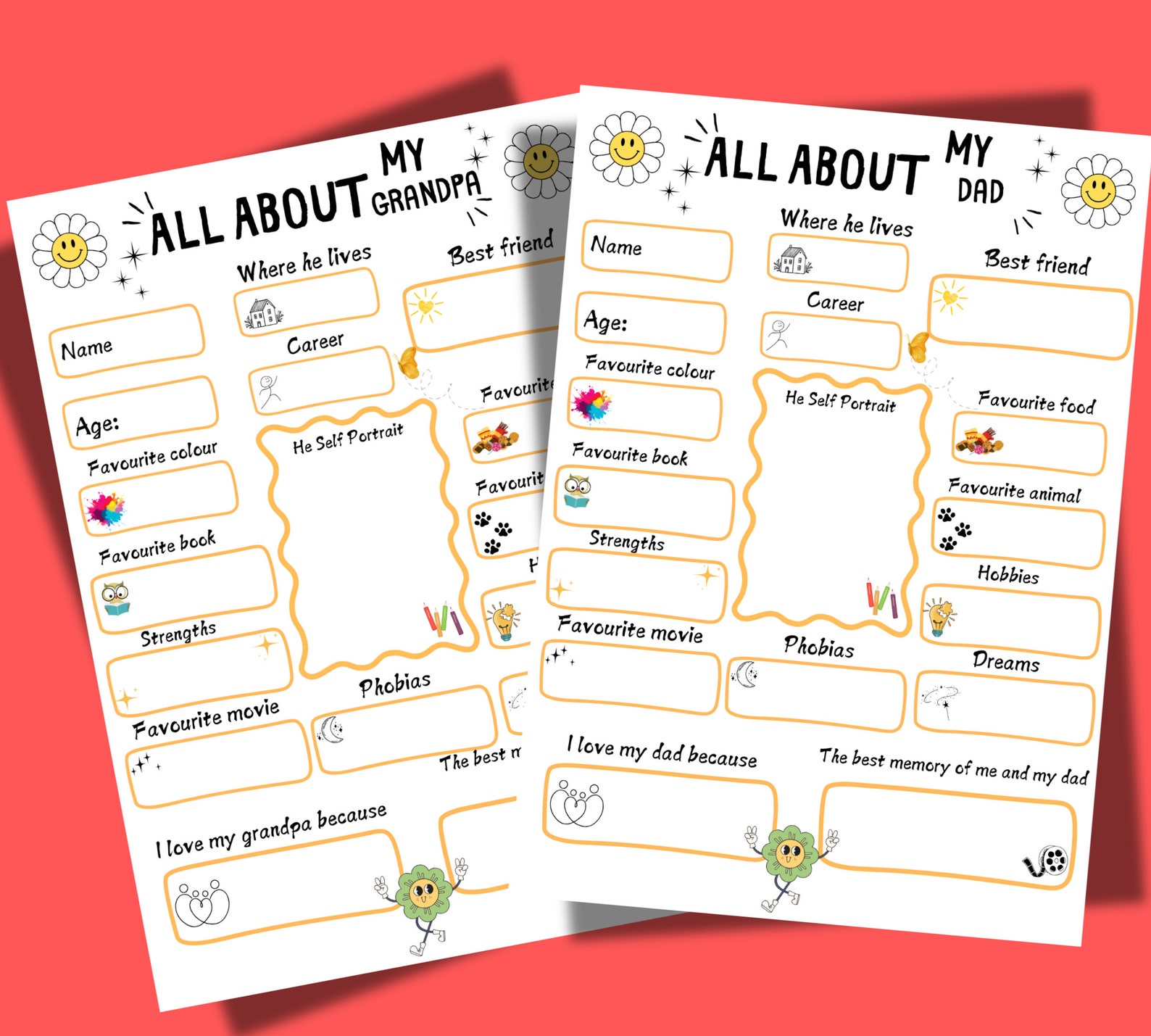 All About My Family All About Me Worksheet All About Me Bundle - Etsy