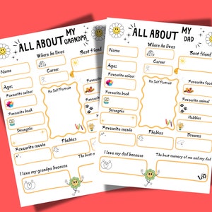 All About My Family All About Me Worksheet All About Me Bundle - Etsy