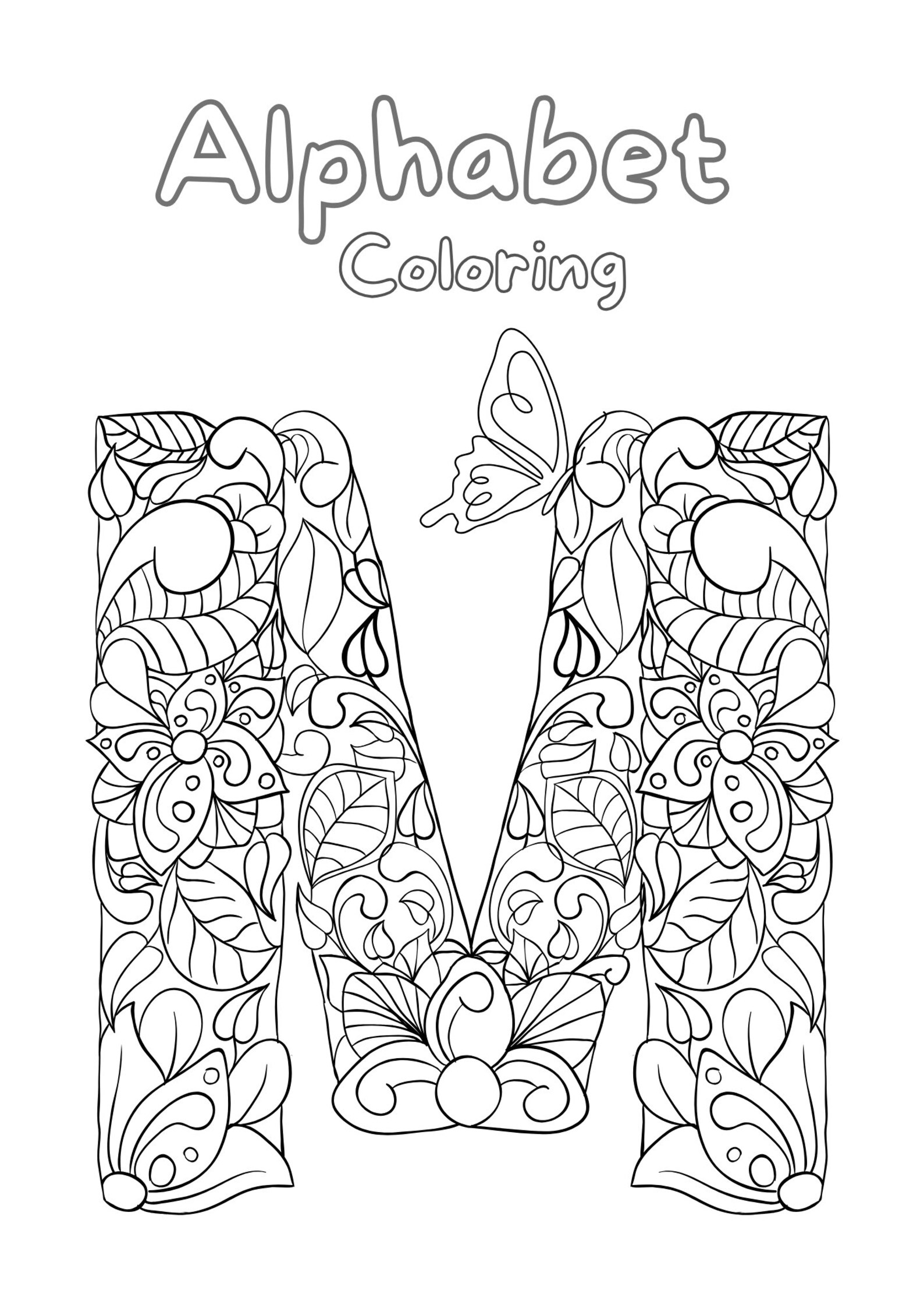 Mandala Alphabet Coloring Pages. Letter Coloring. Printable Letter ...