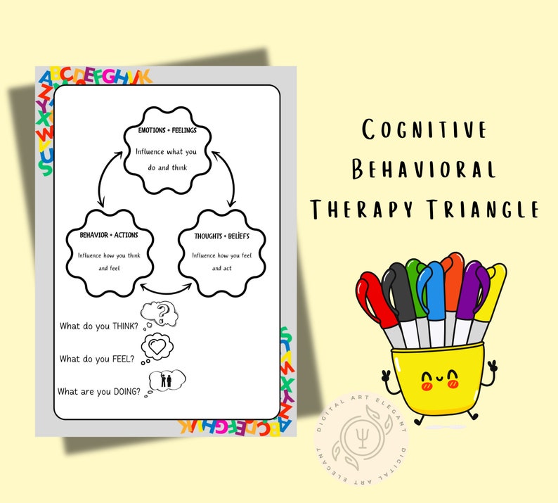 Cognitive Behavioral Therapy CBT Workbook Children Negative Thought ...