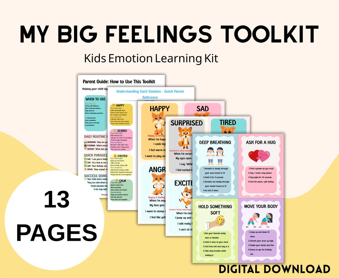 My Big Feelings Toolkit Kids Emotion Learning Kit Printable PDF ...