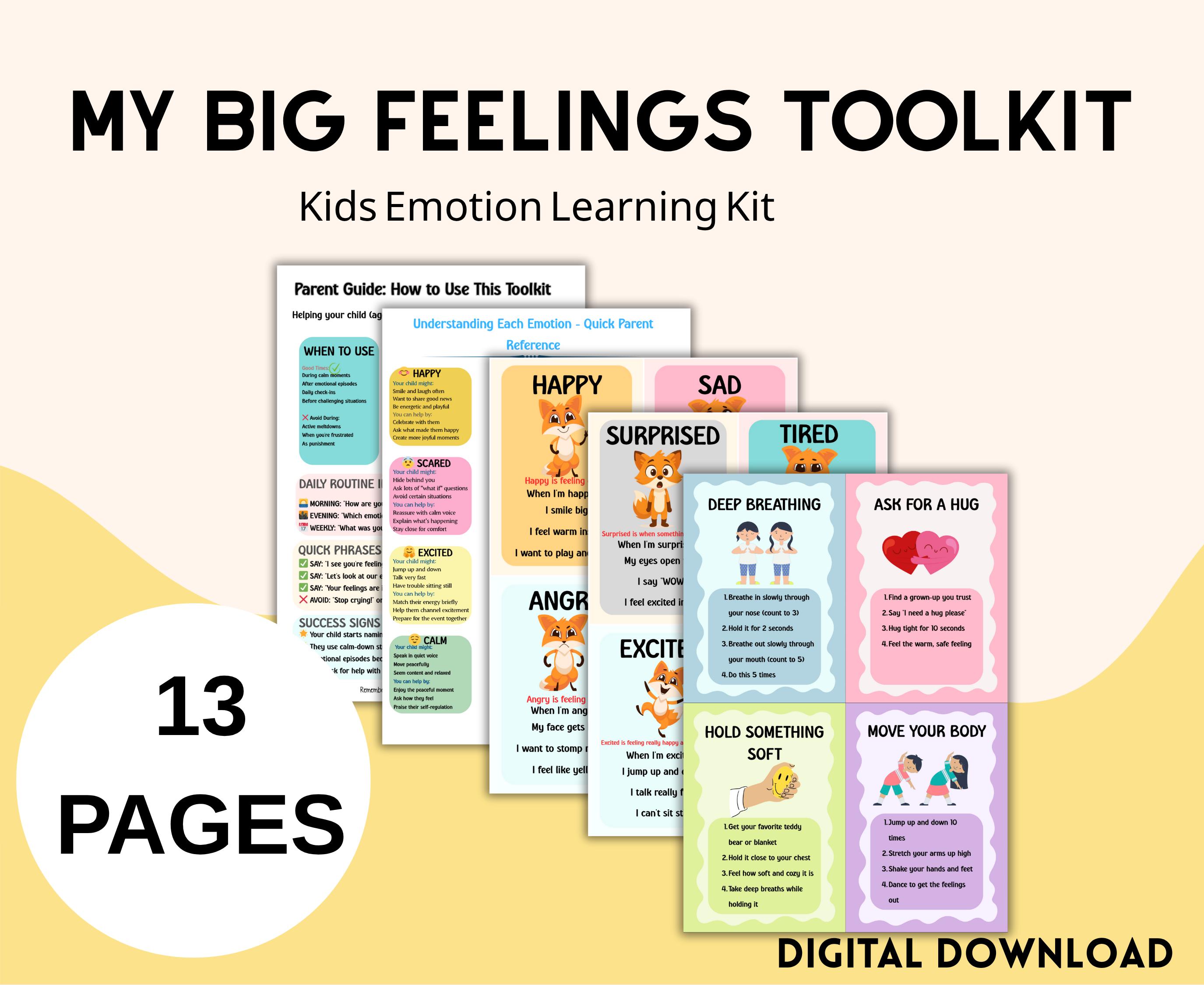 My Big Feelings Toolkit Kids Emotion Learning Kit Printable PDF ...