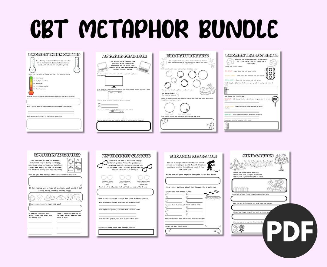 Therapy Metaphors Bundle Therapy Interventions Therapy Cheat Sheet ...