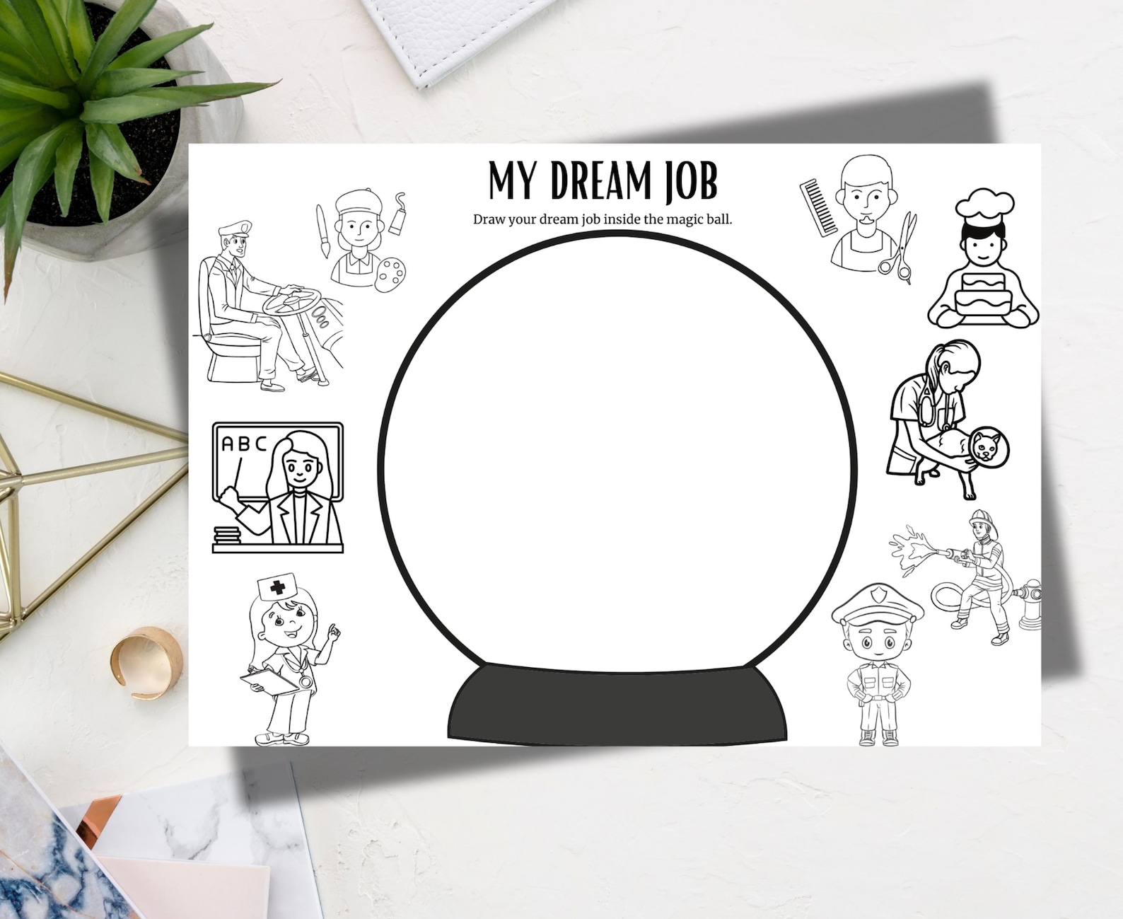 Dream Job Worksheet | Career Aspirations Activity | Printable Coloring ...