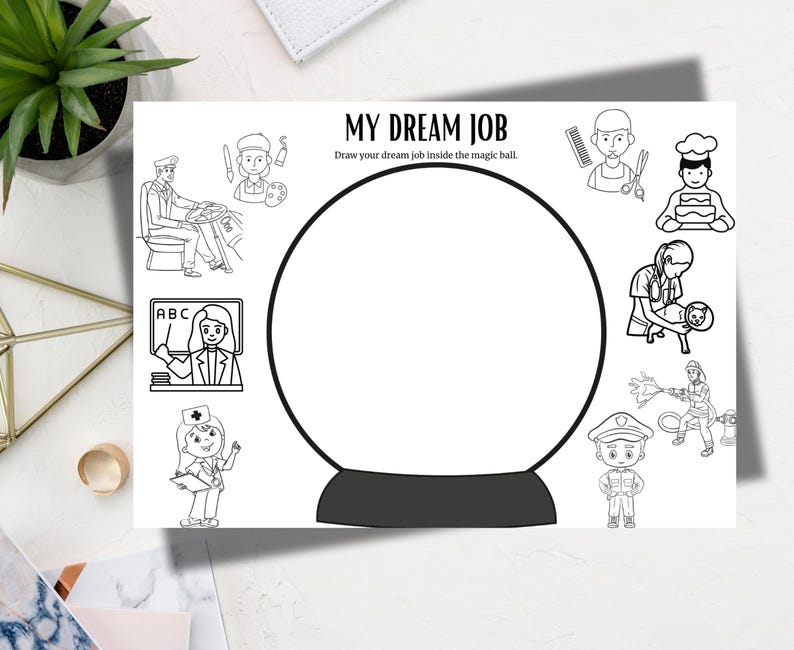 Dream Job Worksheet | Career Aspirations Activity | Printable Coloring ...