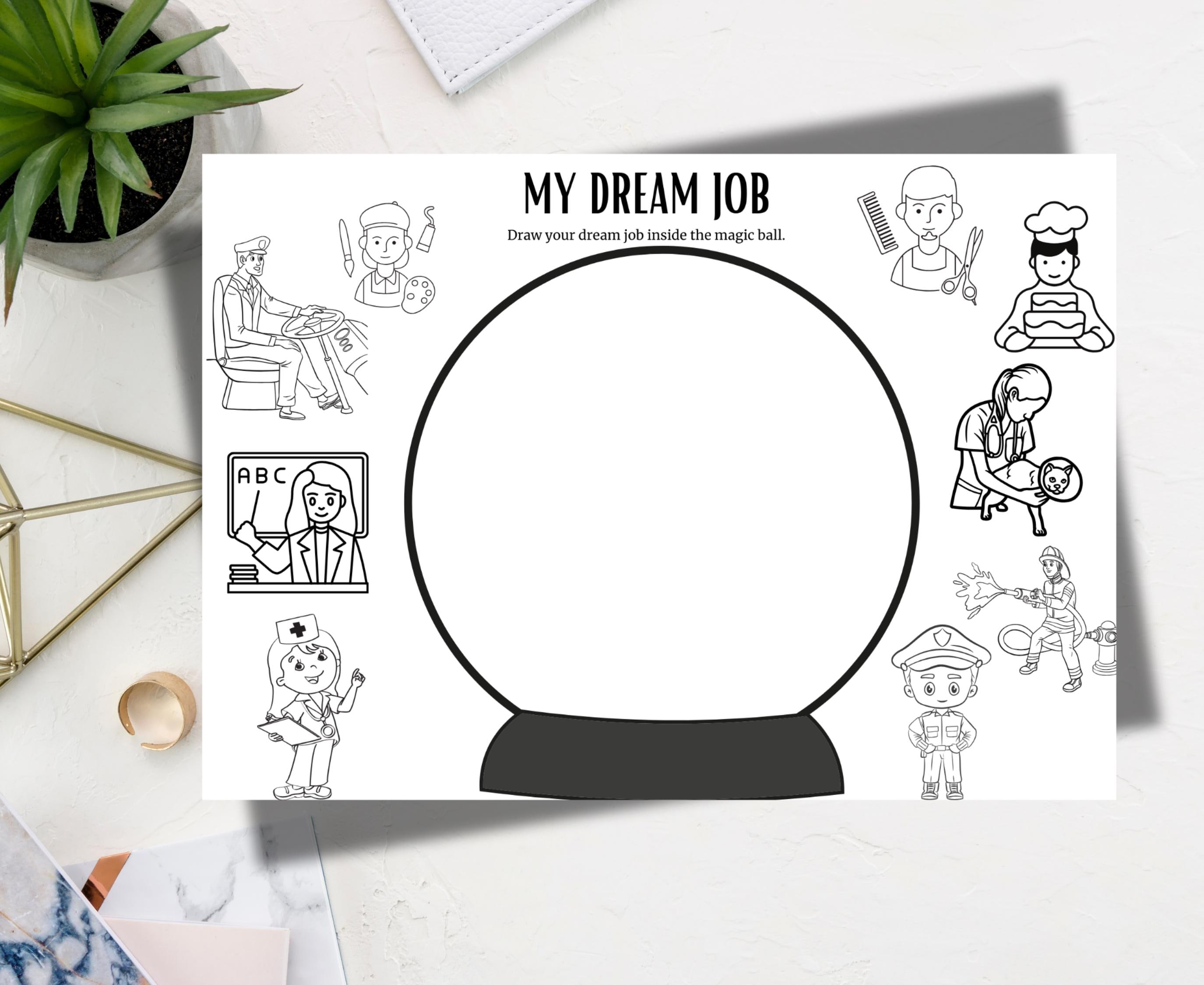 Dream Job Worksheet | Career Aspirations Activity | Printable Coloring ...
