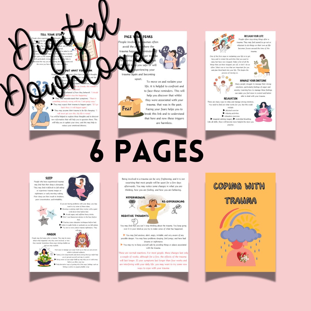 Trauma Workbook Adults and Teenagers Trauma Coping Skills Resources for ...