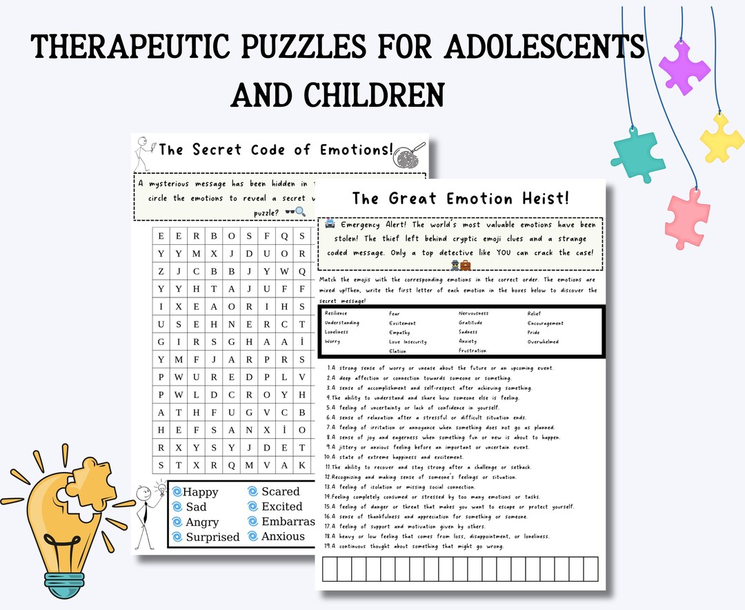 Emotion Word Puzzles PDF Printable Kids Emotional Intelligence ...