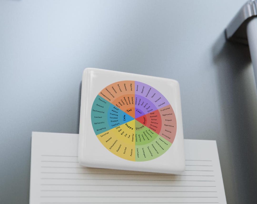 Feelings Wheel Emotion Gift Handheld Classroom Therapist Decor - SKU ...