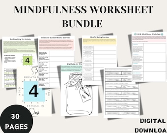 Mindfulness Bundle DBT Therapy Worksheet Wise Mind, Radical Acceptance ...
