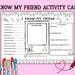 My Best Friend Card Printable Friendship Activity Sheet for Kids All ...