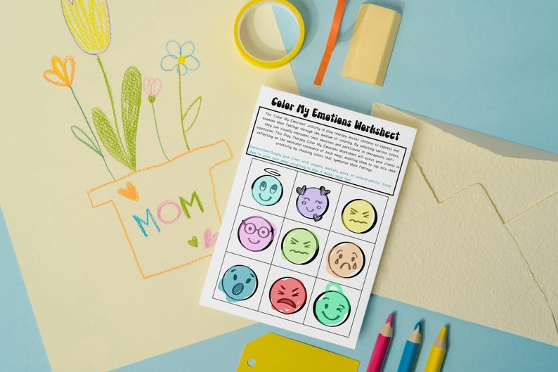 Color My Emotions Worksheet Play Therapy Activities Feelings Coloring ...